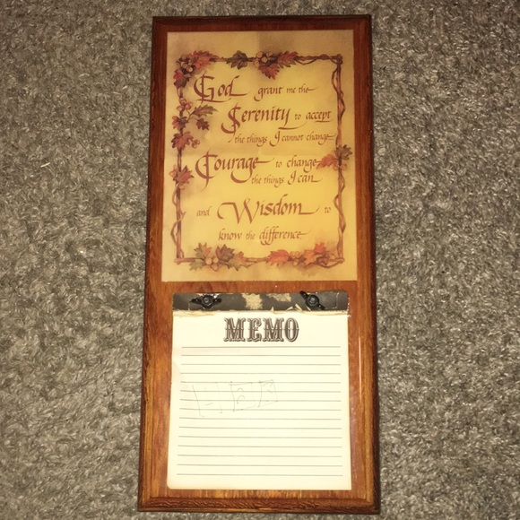 Wall Decor | Serenity Prayer Memo Board | Poshmark